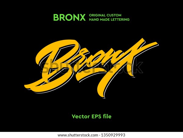 Bronx Hand Made Calligraphic Lettering Logo Stock Vector (Royalty Free ...