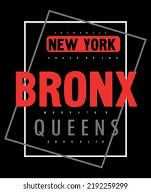Bronx Typography Design Tshirt Print Vector Stock Vector (Royalty Free ...