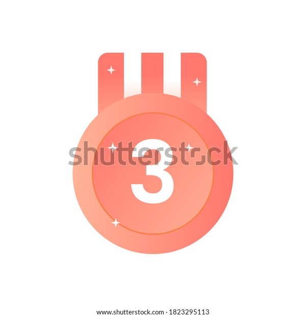 Bronze 3rd Medal Icon Gradient Style Stock Vector (Royalty Free ...