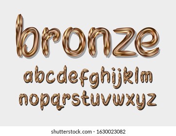 Bronze Lettering Vector Lowercase Alphabet 스톡 벡터(로열티 프리) 1630023082 ...