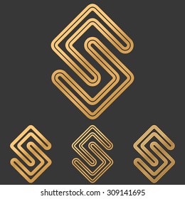 Bronze Line Science Logo Design Set Stock Vector (Royalty Free ...