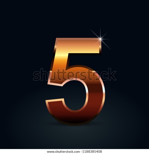 Bronze Number 5 Bronze Glossy Vector Stock Vector (Royalty Free ...