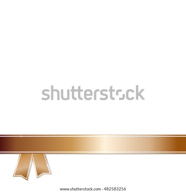 Bronze Ribbon On White Background Stock Vector (Royalty Free) 482583256