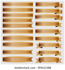 Bronze Ribbons Banners Gold Vector Stock Vector (Royalty Free ...