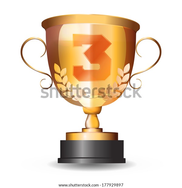 Bronze Third Place Trophygold Cup Award Stock Vector (Royalty Free ...