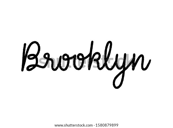 Brooklyn Hand Lettering On White Background Stock Vector (Royalty Free ...