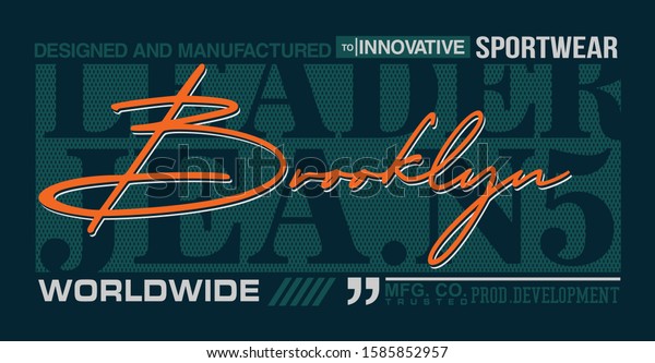 Brooklyn Leader Sport Active Generation Typography Stock Vector ...