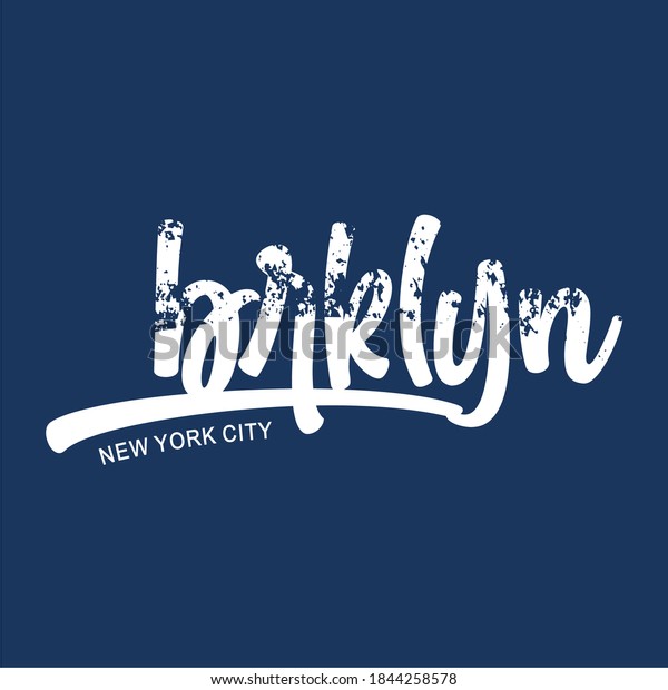 Vektor Stok Brooklyn Word Design Font Calligraphy Tshirt (Tanpa Royalti ...