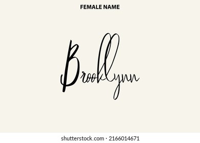 Brooklynn Female Name Cursive Calligraphic Text Stock Vector (Royalty ...