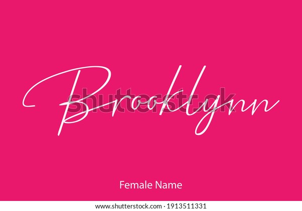 Brooklynn Womans Name Typescript Handwritten Lettering Stock Vector ...