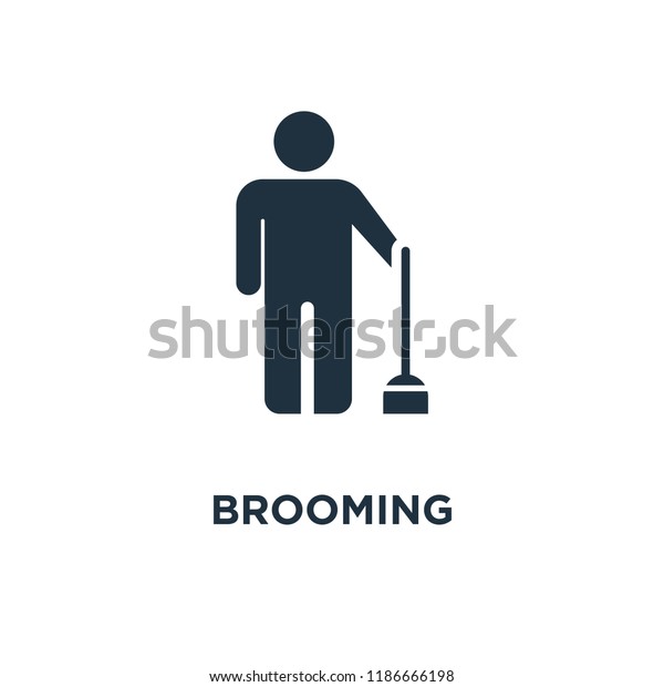 Brooming Icon Black Filled Vector Illustration Stock Vector (Royalty ...