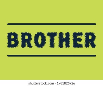 Brother Lettering Scribble Lines Vector Illustration Stock Vector ...