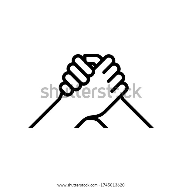 Brotherhood Handshake Vector Line Icon Simple Stock Vector (Royalty ...