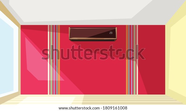 Brown Air Conditioner Bright Modern Interior Stock Vector (Royalty Free ...