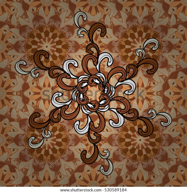 Brown Background Mandala Light Doodles Vector Stock Vector (Royalty ...
