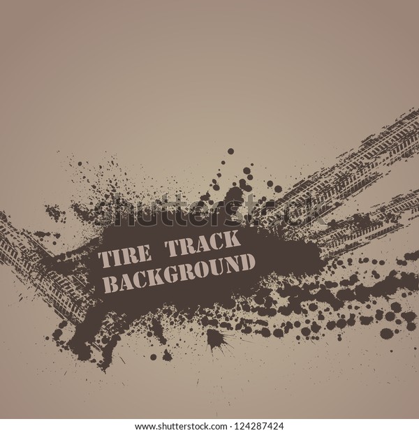 Brown Background Tire Tracks Ink Blots Stock Vector (Royalty Free ...