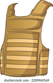 Brown Bulletproof Vest Vector Illustration Cartoon Stock Vector ...
