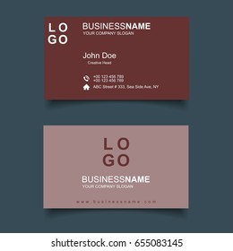 Brown Business Card Template Stock Vector (Royalty Free) 655083145