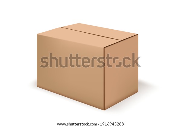 Brown Cardboard Box Carton Package 3d Stock Vector (Royalty Free ...