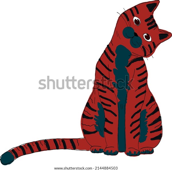 Brown Cat Stripes Vector File Stock Vector (Royalty Free) 2144884503 ...