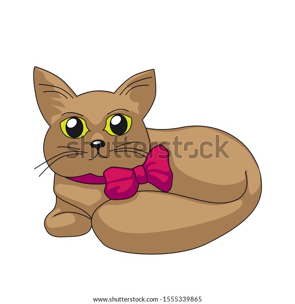 Brown Cat Vector Illustration Isolated On Stock Vector (Royalty Free ...