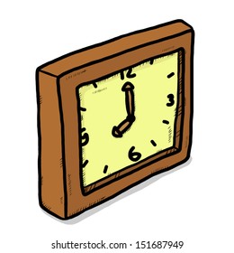 Brown Clock Cartoon Vector Illustration Isolated Stock Vector (Royalty ...