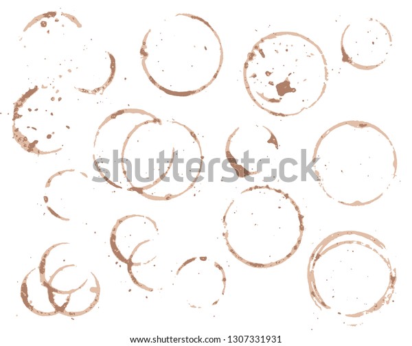 Brown Coffee Cup Circle On White Stock Vector (Royalty Free) 1307331931 ...