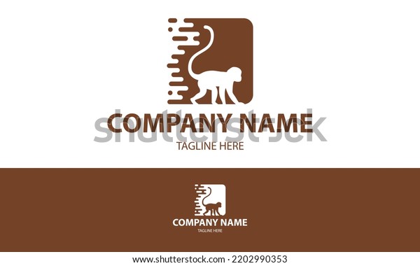 Brown Color Negative Space Orange Monkey Stock Vector (Royalty Free ...