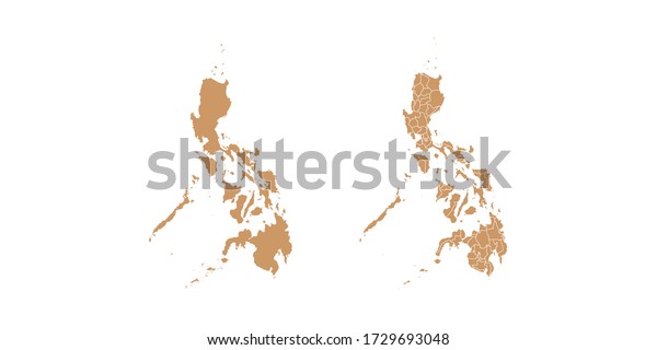 Brown Color Vector Map Philippines Stock Vector (Royalty Free ...
