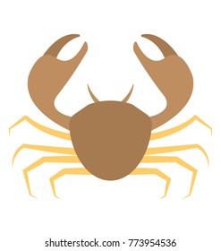 Brown Colored Crab Sea Creature Flat Stock Vector (Royalty Free ...