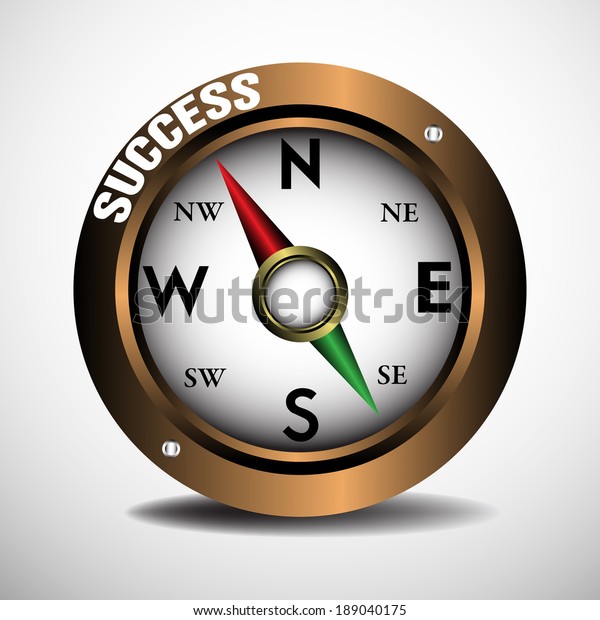 Brown Compass Isolated On Blank Background Stock Vector (Royalty Free ...