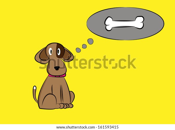 Brown Dog Bone Yellow Background Stock Vector (Royalty Free) 161593415 ...