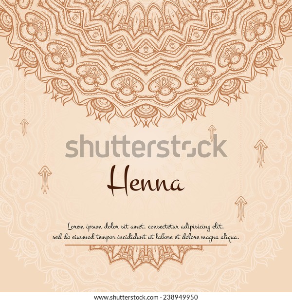 Brown Ethnic Background Henna Round Patterns Stock Vector (Royalty Free ...