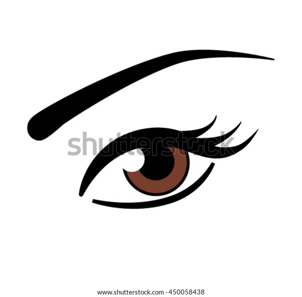 Brown Eye Vector Illustration Single Human Stock Vector (Royalty Free ...