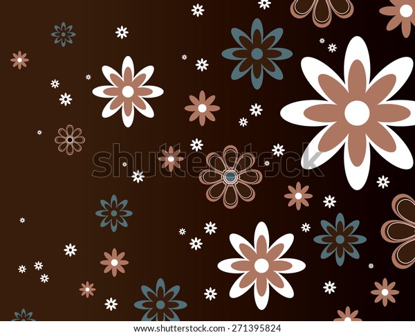 Brown Floral Vector Background Abstract Flowers Stock Vector (Royalty ...