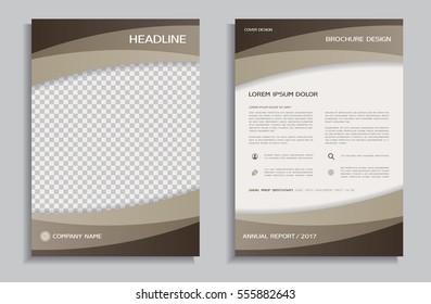 Brown Flyer Design Template Brochure Annual Stock Vector (Royalty Free ...