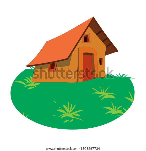 Brown House Frontyard Cartoon Vector Image Stock Vector (Royalty Free ...