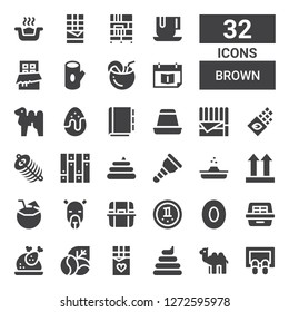 Brown Icon Set Collection 32 Filled Stock Vector (Royalty Free ...