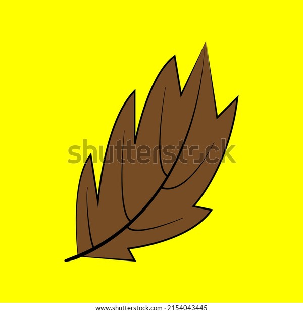 Brown Leaf Vector On Yellow Background Stock Vector Royalty Free 2154043445 Shutterstock