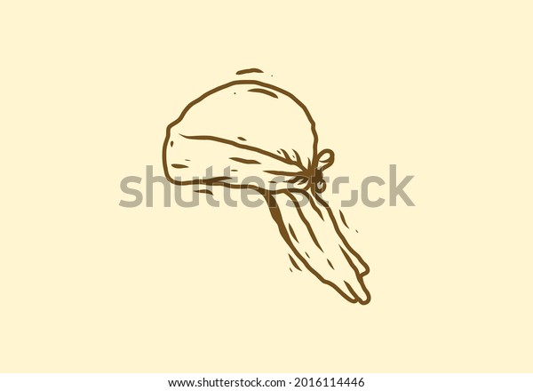 Brown Line Art Drawing Durag Design Stock Vector (Royalty Free ...