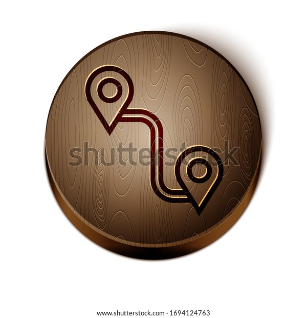 Brown Line Route Location Icon Isolated Stock Vector (Royalty Free ...