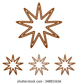 Brown Line Star Icon Logo Design Stock Vector (Royalty Free) 348815636 ...