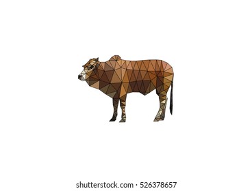 Brown Low Poly Cow Stock Vector (Royalty Free) 526378657 | Shutterstock