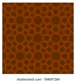 Arabesque Decorative Brown Wooden Tile Pattern Stock Vector (Royalty ...