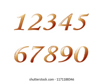 Brown Numbers On Isolated White Background Stock Vector (Royalty Free ...
