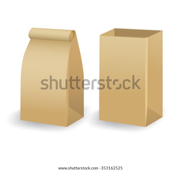 Brown Paper Bag Template Vector Illustration Stock Vector (Royalty Free ...
