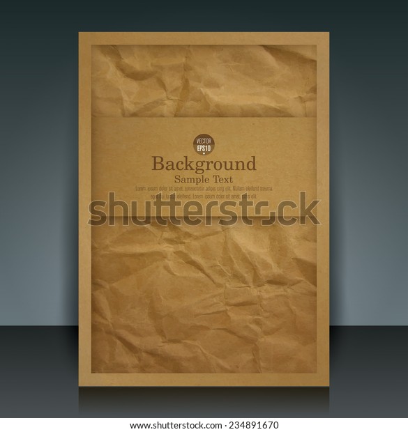 Brown Paper Vector Brochure Cover Booklet Stock Vector (Royalty Free ...