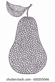 Brown Pear Zentangle Style Isolated Operwork Stock Vector (Royalty Free ...
