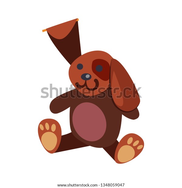 Brown Rabbit Toy Illustrationcute Playing Srping Stock Vector (Royalty ...