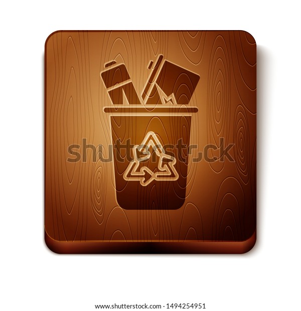 Brown Recycle Bin Recycle Symbol Icon Stock Vector (Royalty Free ...